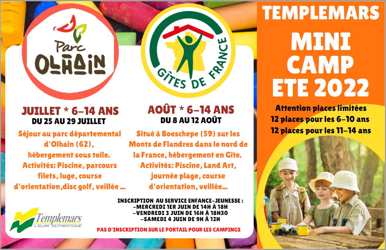 centre de loisirs et mini camps été 2022 - Templemars